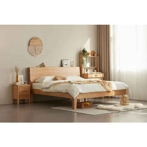 Solidwood Bailey Bed Frame Oak High Profile 1.5m Furniture Urban Sales